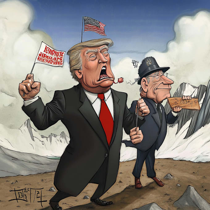 Draw political cartoon and caricature by Susanaitsut | Fiverr