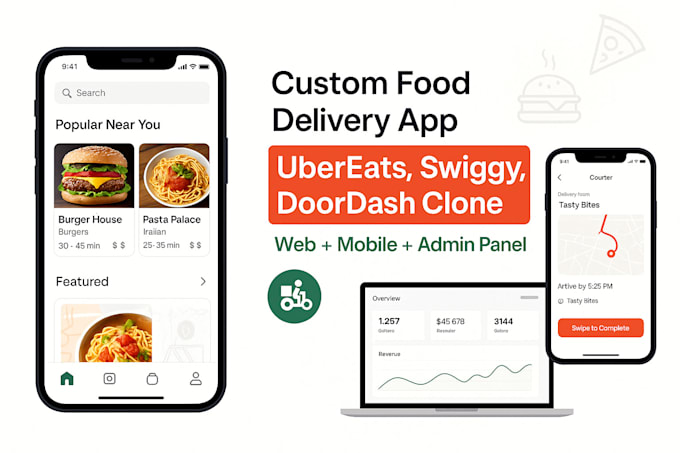 Build ubereats, doordash, swiggy clone app with web and mobile solutions by Helloamarnath | Fiverr