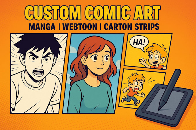 Draw custom manga, webtoon comic cartoon comic strip character art ...