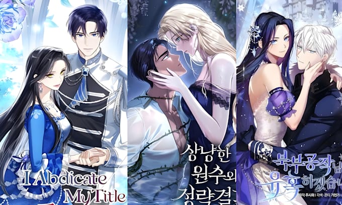 Draw light novel cover page webtoon cover comic page romance cover ...