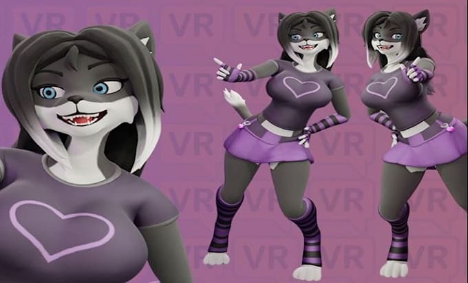 Vrchat avatar, 3d model, vrc character, furry avatar vr avatar by Faith ...