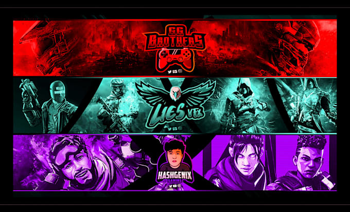 Design custom banners for youtube, twitch and discord by Jassmin57 | Fiverr