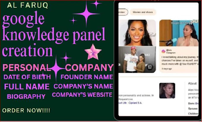 Create active goog le knowledge panel, knowledgepanel, googlepanel, for ...