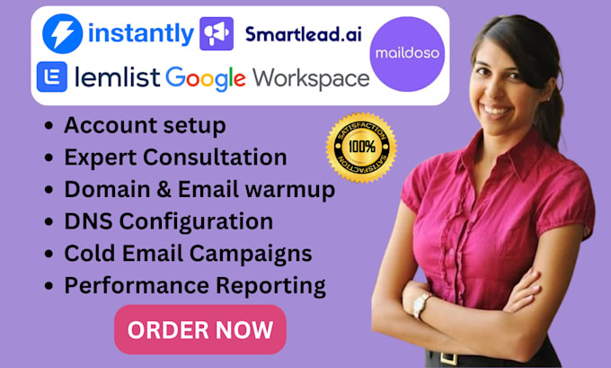 Setup smartlead ai instantly ai maildoso for cold email outreach and campaigns by Samantha_w_pro ...