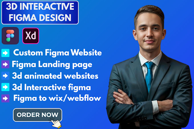 Create 3d interactive figma website ui ux design 3d animated figma landing page by Flow_techy ...