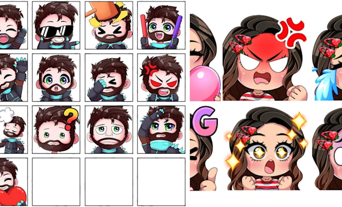 Draw twitch emotes cute anime chibi character art for pfp vtuber stream ...