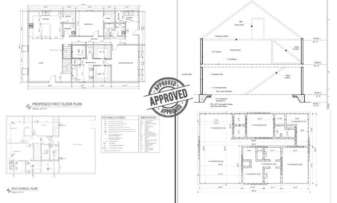 Draw city permit blueprints, mep, framing plans, foundation, structural ...
