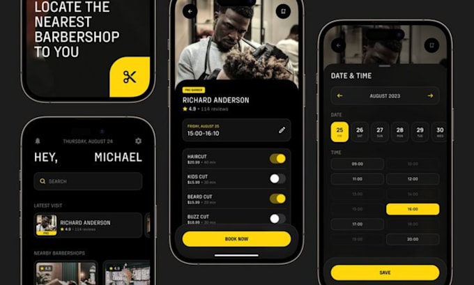 Design your barber, spa, beauty, salon app using figma, adobe xd by Software_webbie | Fiverr