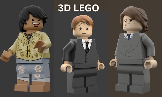 Create custom 3d lego character model 3d toy minifigure design for 3d ...