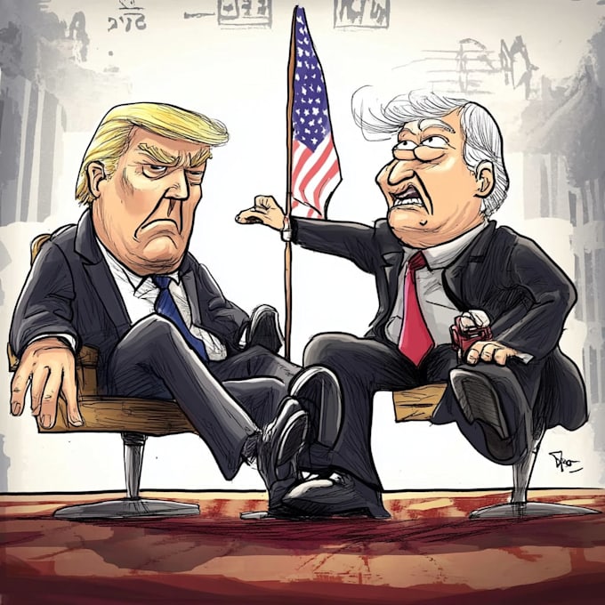 Create a political cartoon or editorial illustration by Meattearse | Fiverr