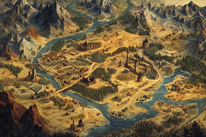 Create an amazing fantasy map illustration by Alexiayle | Fiverr