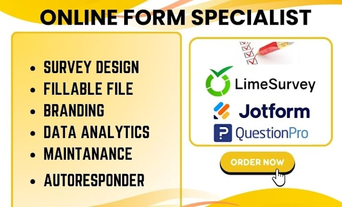 Create jotform questionnaire microsoft form question pro limesurvey survey pro by Ayosaleshub ...
