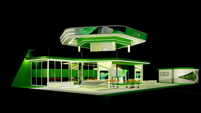 Design expo event trade show booth, 3d modeling, rendering, animated ...