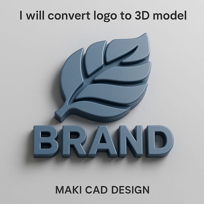 Convert your logo into a detailed 3d model ready for 3d printer by ...