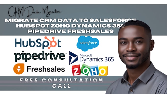 Migrate crm data to salesforce hubspot zoho dynamics 365 pipedrive freshsales by Skyhighlevel ...