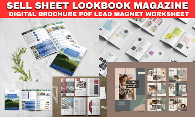 Design sell sheet lookbook magazine digital brochure pdf lead magnet ...