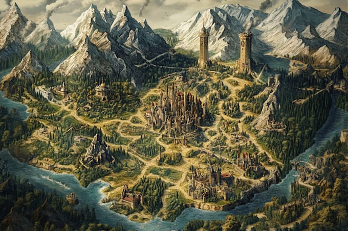 Make a high quality fantasy map by Paigaunders | Fiverr