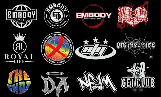 Draw modern y2k streetwear and gothic logo design by Poran_nicoles | Fiverr