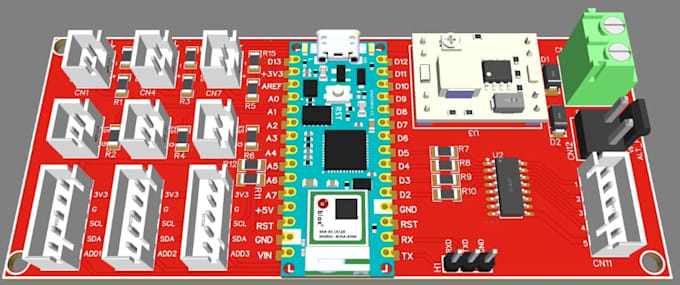 Do pcb design pcb layout pcb board circuit schematic esp32 3d model for audio by Kiyosakiy | Fiverr