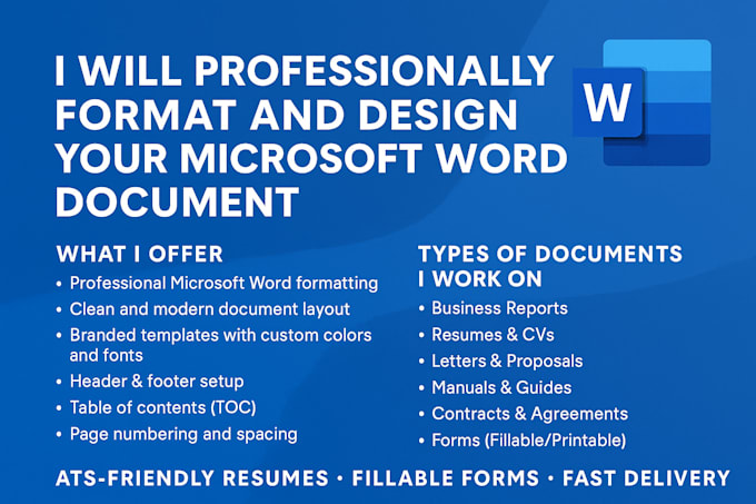 Format edit and design microsoft word document by Shehzadansari8 | Fiverr
