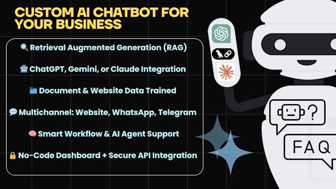 Build custom ai chatbots , ai agents , with rag by Aparnapradhan40 | Fiverr