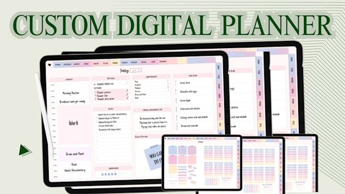 Design etsy custom digital planner etsy digital products, hyperlinked ...