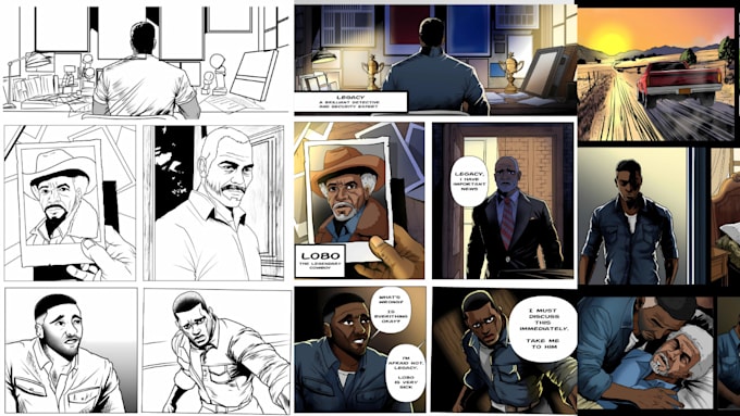 Illustrate comic book page graphic novel storyboard comic art as comic ...