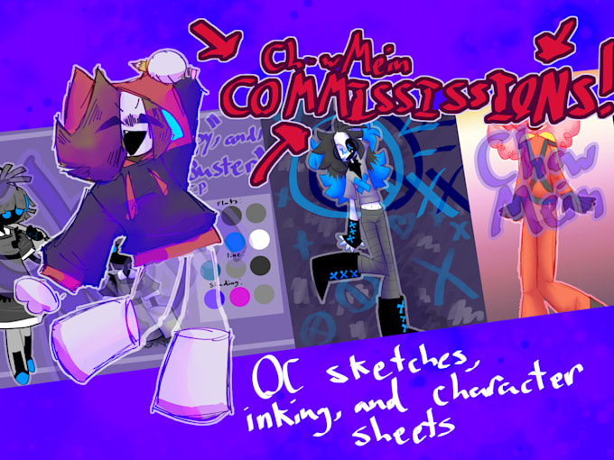 Draw a singular original character by Chowmeinx3 | Fiverr