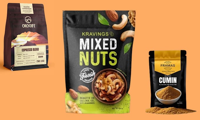 Create custom food packaging, pouch design, mailer box, product box ...