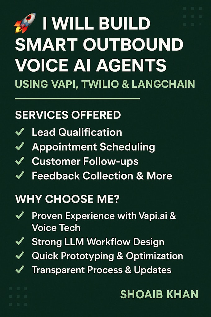 Build smart outbound voice ai agents using vapi twilio and langchain by Digitaleguru | Fiverr