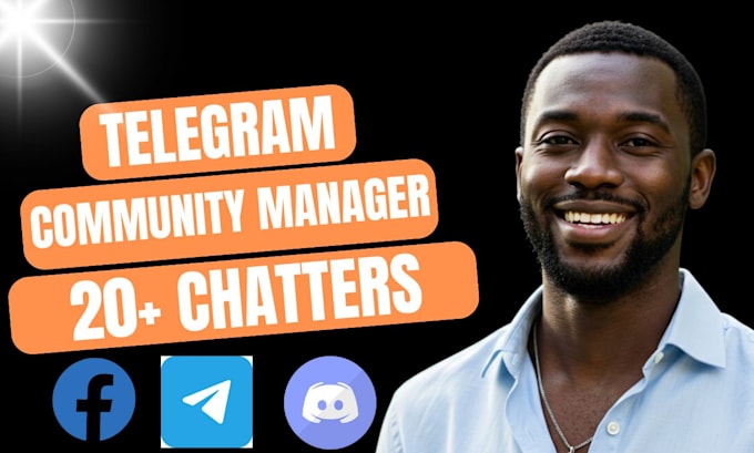 Be your telegram chatter discord community manager with 20 chatters ...