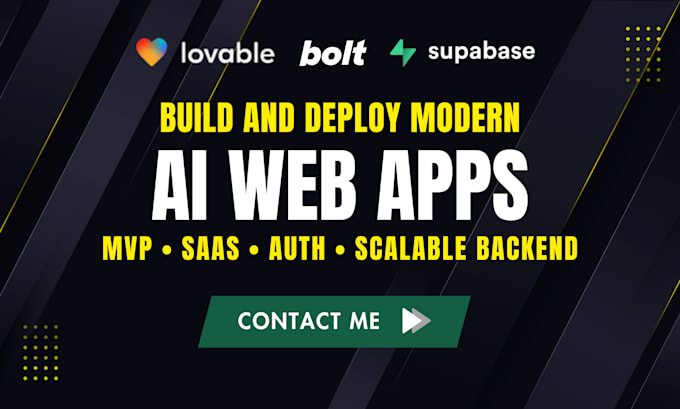 Build your web app using lovable dev ai, bolt new ai, and supabase by Webriew | Fiverr