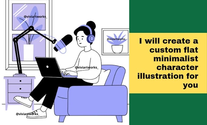 Create a custom flat minimalist character illustration by Creartive88 ...