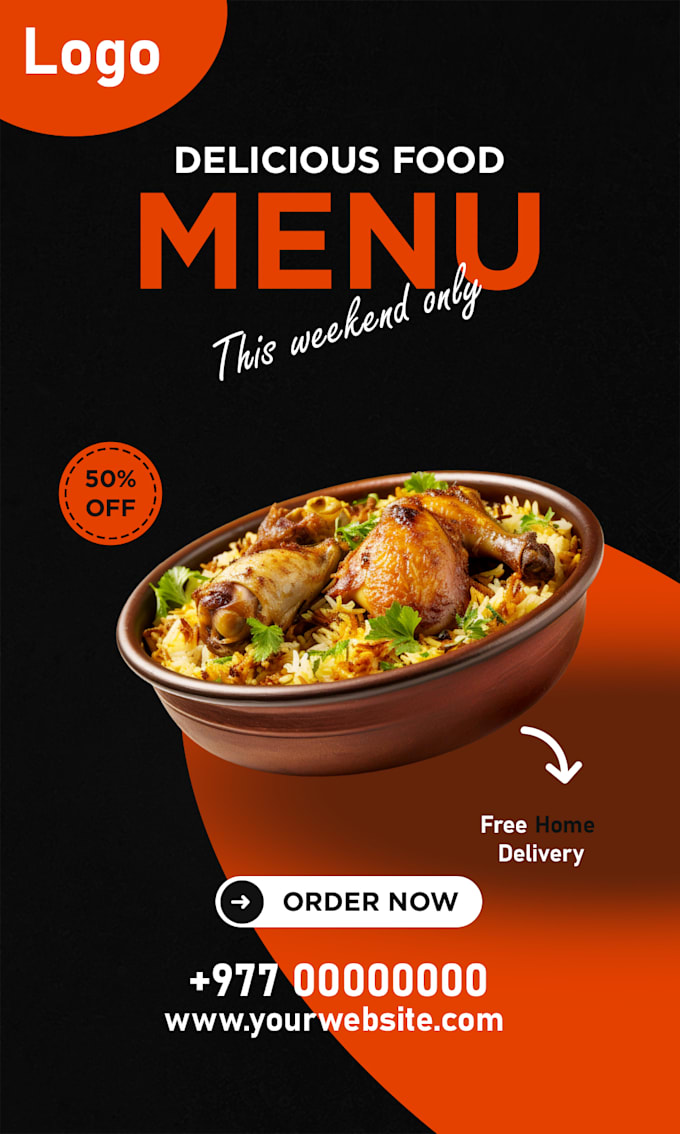 Design an eye catching food menu poster for your restaurant or cafe by ...