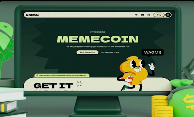Design meme coin landing page, meme coin website, crypto website ...