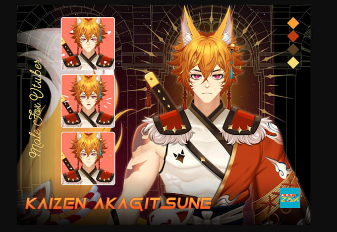 Live 2d, 3d vtuber character , face rig vrchat vriod model, furry ...