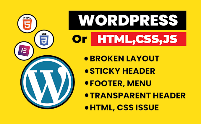 Fix Wordpress Broken Layout Sticky Header Footer Menu Html Css