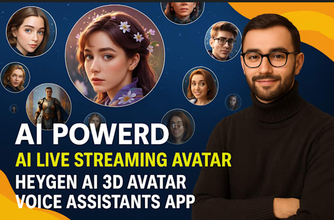 Do ai powered ai live streaming avatar heygen ai 3d avatar voice assistants app by Audrick4 | Fiverr
