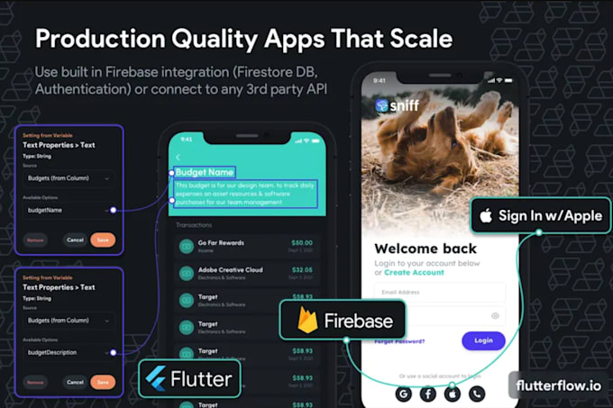 Construisez une application flutterflow, flutter flow, développeur ...