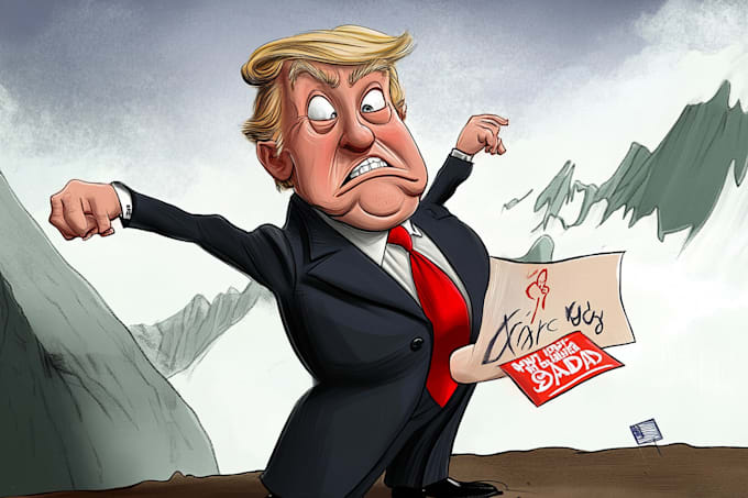 Draw political cartoon and caricature by Ricuelerk | Fiverr