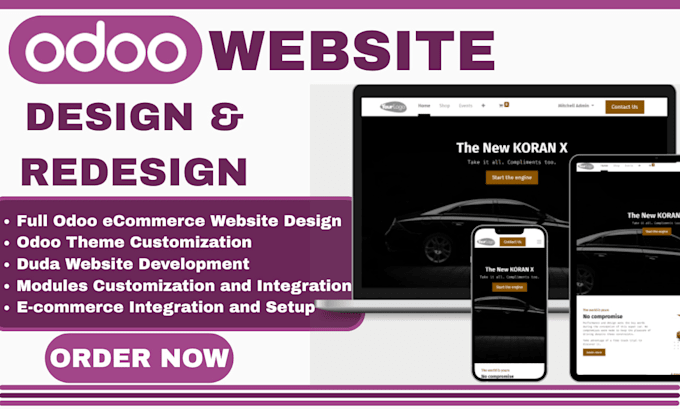 Do odoo ecommerce website design duda website odoo landing page by Miraclefit | Fiverr