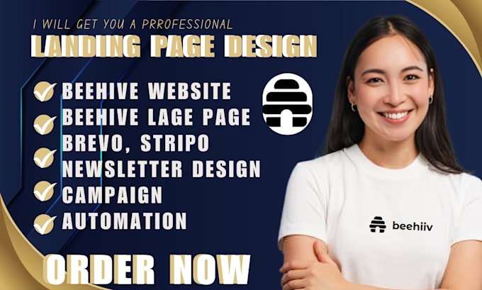 Setup beehive newsletter template design beehive website landing page brevo by Steve_flor | Fiverr