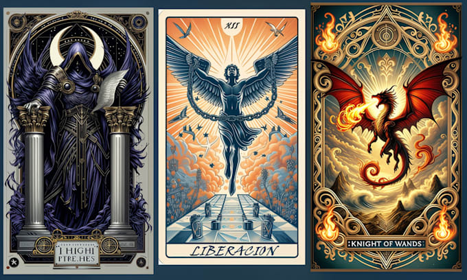 Illustrate playing card game design tarot card deck oracle cards uno ...