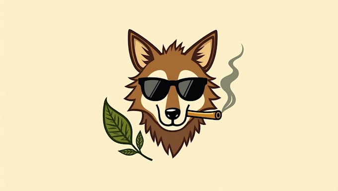 Make an amazing wolf smoking leaf mascot logo design in one day by ...