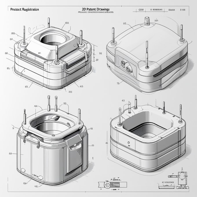 Create 2d patent drawings for product registration by Mathaciote | Fiverr