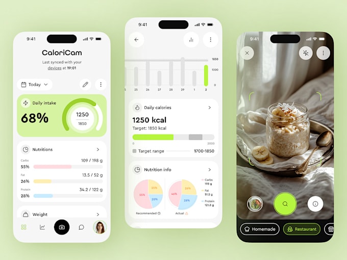 Develop weight loss food scanning uiux nutrient app calorie counter ...