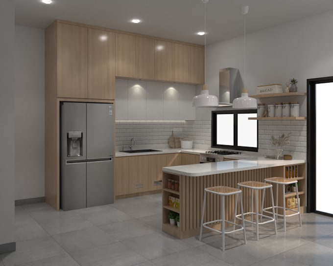 Design your kitchen interior design by Eliapriani | Fiverr