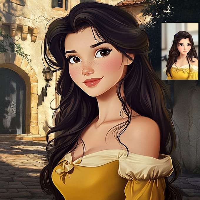 Turn your portrait into a disney style cartoon illustration by ...