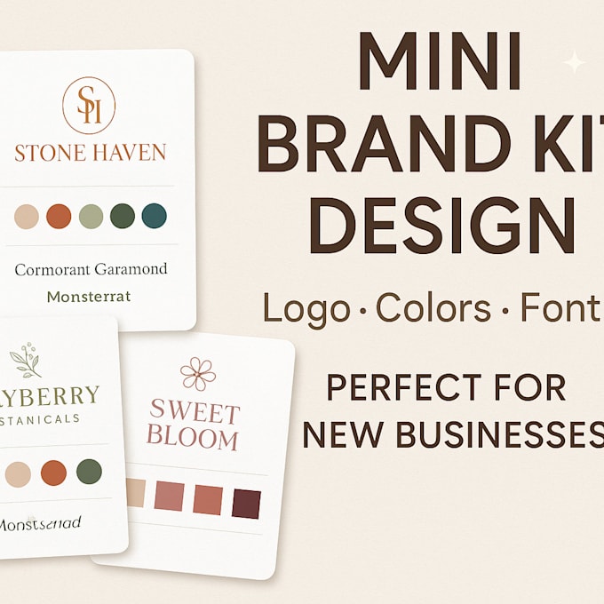 Design a mini brand kit with logo, colors, and fonts for your business ...