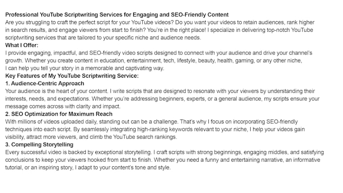 Write captivating script for your videos by Zahidrajpoot | Fiverr